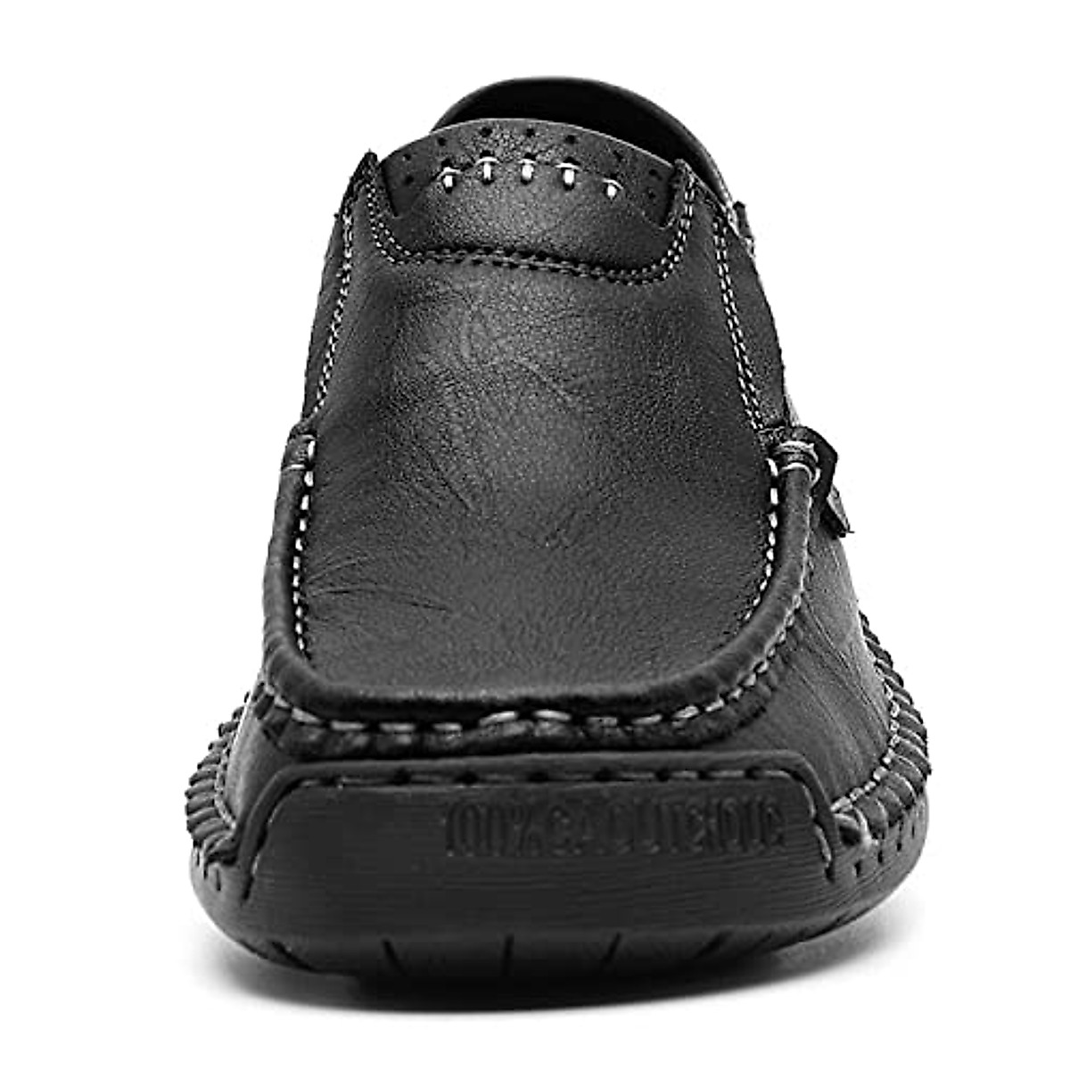 ENLEN&BENNA Men's Loafers Slip-On Casual Leather Dress Shoes Lightweight Comfortable Driving Walking Shoes Black Size 10.5