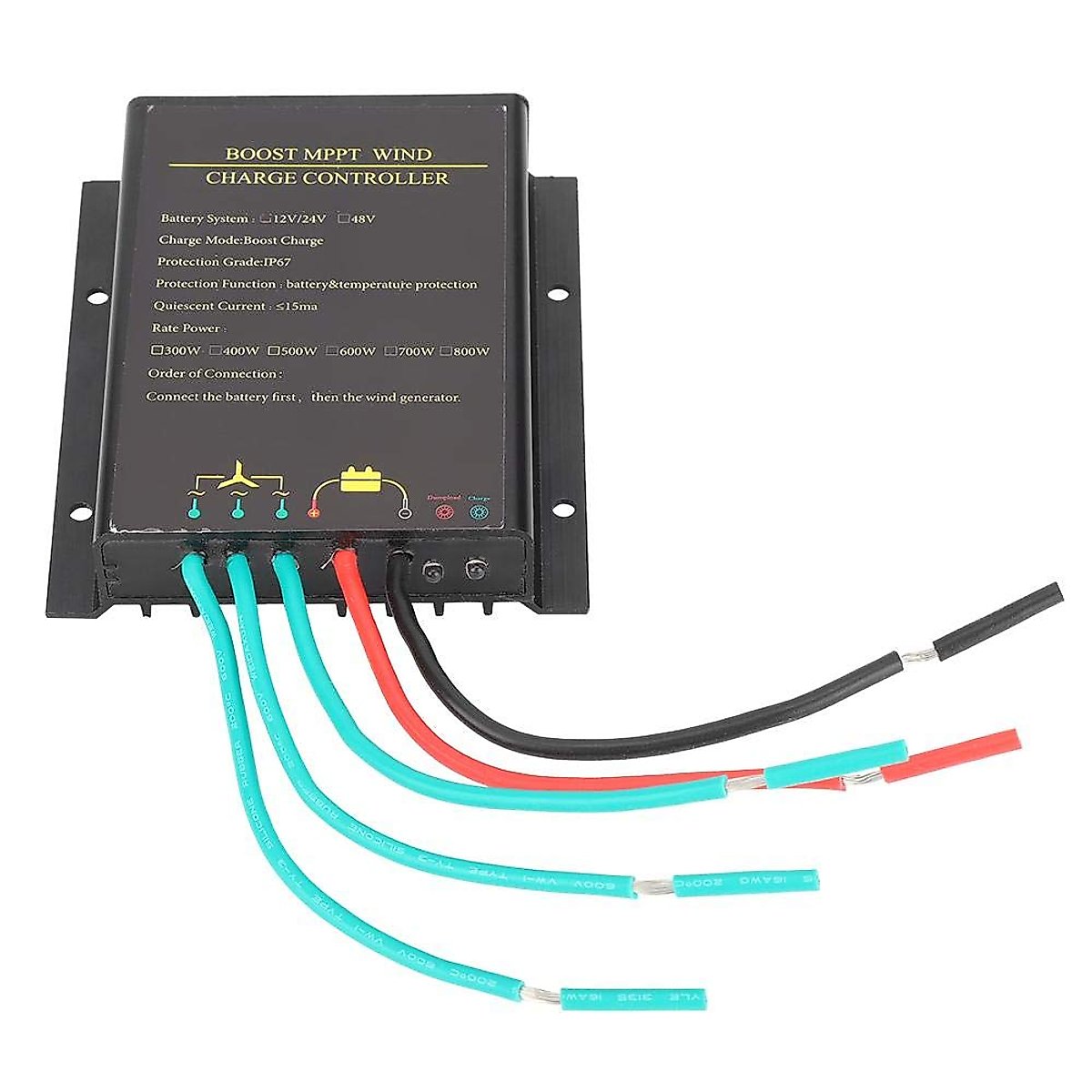 Wind Turbine Controller, Waterproof Wind Generator Controller Boost MPPT Wind Charge Controller Power Regulator