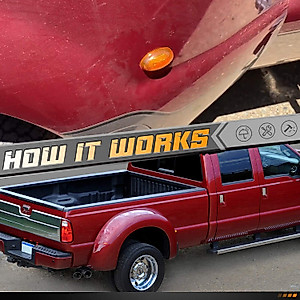 HERCOO LED Dually Bed Fender Side Marker Lights Front Rear Lamps Compatible with Ford 1999-2010 F350 F450 F550 Super Duty, Amber & Red