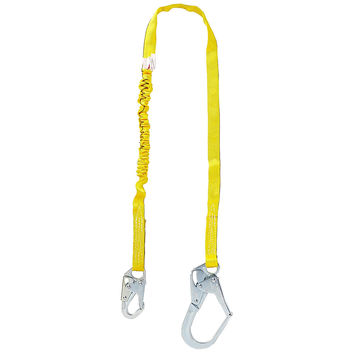 Miller by Honeywell 219WRS/6FTYL 6-Feet Manyard Shock-Absorbing Webbing Lanyard with 2-1/2-Inch Locking Rebar Hook, Yellow