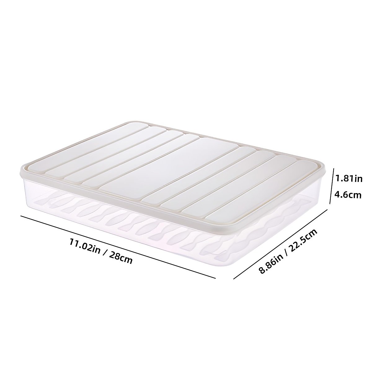 Food Storage Containers, Rectangle Food Storage Containers with Lids for Bacon, Deli meat, Lunchmeat, Vegetable, Noodles, Dumplings, and More, Crisper Bins for Refrigerator with Stackable and Visible