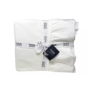 Piubelle Piu Belle Portugal Luxury Queen Size 3 Piece White Ruffle Duvet Cover Set Premium Quality 100% Cotton Shabby Chic Style