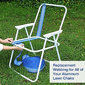 2.25 Inch x 328 Feet Lawn Chair Webbing Blue Patio Chair Webbing Replacement Kit Lawn Furniture Re Webbing