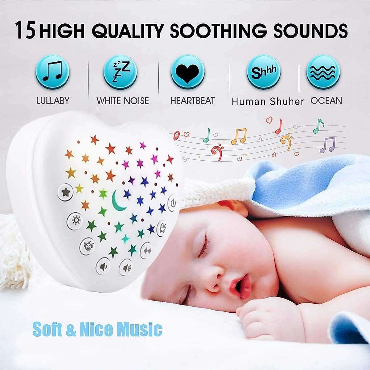 Cry Activated Sensor Toys, Olele Baby Sleep Soothers, Baby Sound Machine Toys, Night Light Soother, Baby Girl & Baby Boy Gifts for Shower & Registry, Baby Nursery Soother for Infant (Owl)
