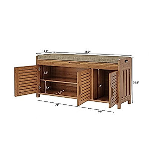 Wilk WILK Shoe Storage and Shoe Cabinet Shoe Bench Entry Locker Hallway Living Room with Hidden Storage Brown 38.5(L) x 14.4(W) x 19.7(H)