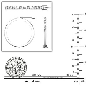Dazzlingrock Collection Round Lab Grown White Diamond Single Row Stackable Wedding Band for Her (0.22 Ctw), in 925 Sterling Silver, Size 5