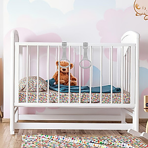 ibasenice Baby Pull up Rings, Baby Standing Walker Crib Tool Ring Pair of Universal Ring Baby playpen Crib Hook Baby Toy Bed Ring Help Baby Stand Ring Walking Training Tool Gray