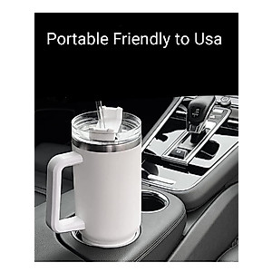 HOT&COOL 40oz Tumbler with Handle, Insulated Tumbler with Straw, Insulated Cup,Reusable Insulated Travel Mug, Leak Proof Tumbler for Iced & Hot Coffee,Tea or Water & Much More, Gift him/her