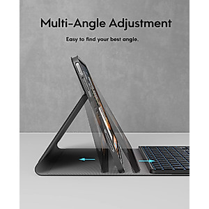 CHESONA for iPad Air 11 Inch Case with Keyboard (M2, 2024), 7-Color Backlight, Touchpad and Pencil Holder, 2 Bluetooth Channels, for iPad Pro 11 (4th/3rd/2nd/1st Gen) for iPad Air 5th & 4th Gen, Black