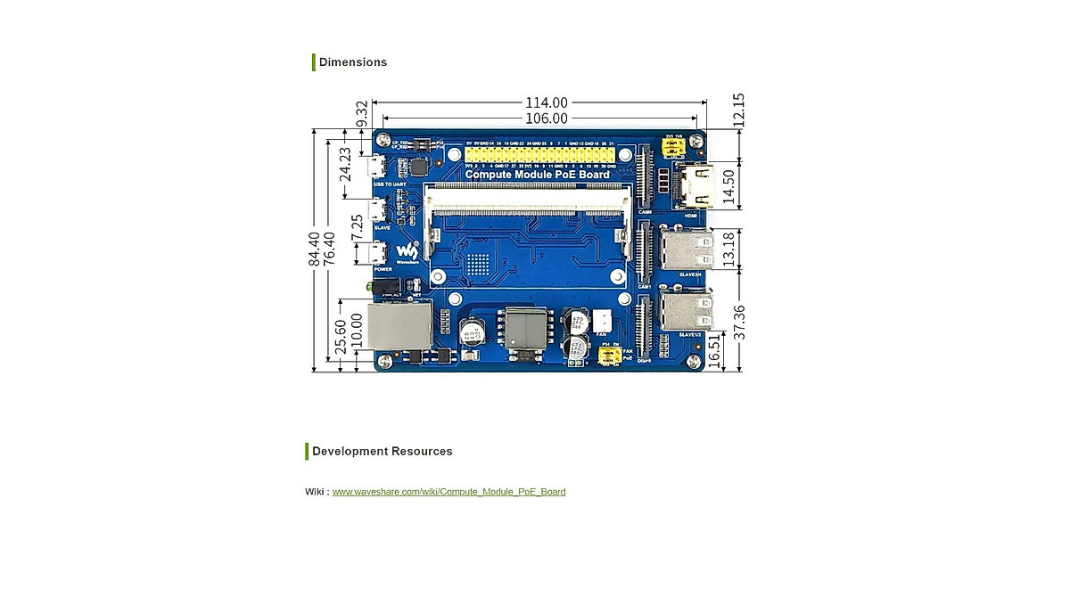 Compute Module IO Board with PoE Feature Development Board Composite ...