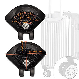 Replacement Luggage Wheels, 2 Pcs Durable Suitcase Wheels Swivel Luggage Mute Wheel with Screw for Repair Replacement