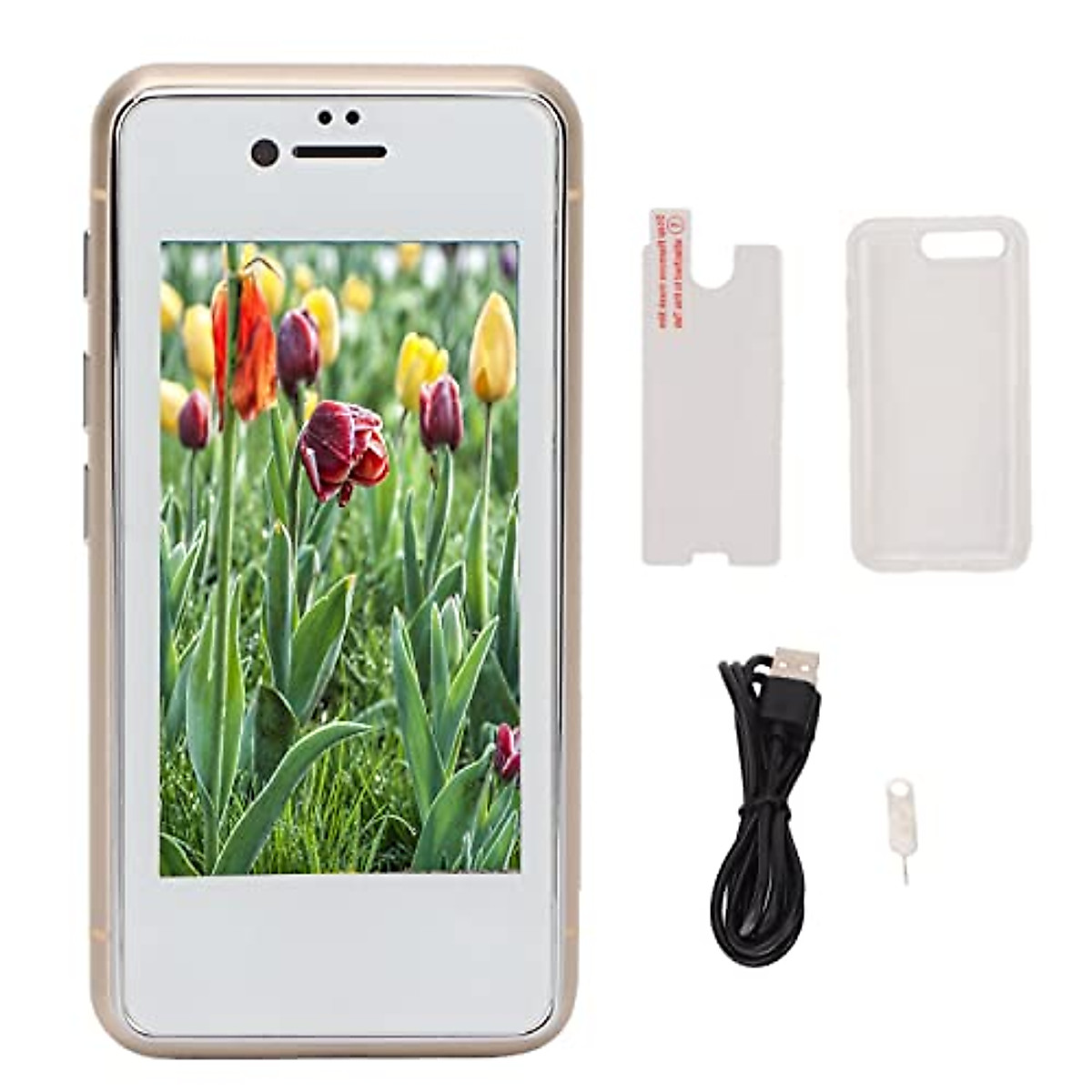 Pssopp Unlocked Cellphone, WiFi Mini Smartphone 1680mAh 5MP Rear Camera for Gifts (Gold)