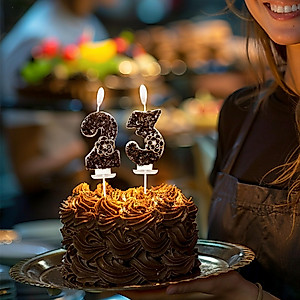 MACTANO Numbers Candles, Birthday Cake Candle Black Sparkle Glitter for Wedding Party Decoration (Number 1)