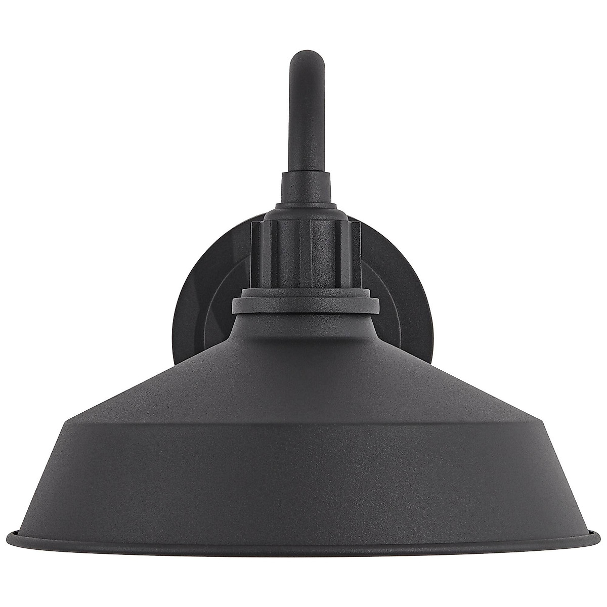 Franklin Iron Works Arnett Rustic Urban Barn Outdoor Wall Light Fixture Smooth Black Aluminum 10 1/2" Gooseneck Arm for Exterior House Porch Patio Outside Deck Garage Yard Front Door Garden Home