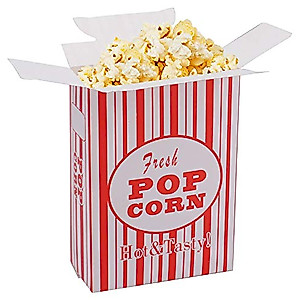 Bekith 100 Pack Paper Popcorn Boxes, Close-Top Popcorn Containers Cups Bucket for Movie Party and Theater Night