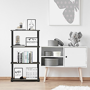 Furinno 4-Tier and 5-Tier Corner Storage Rack Bundle (French Oak Grey/Black)