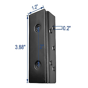 DERRILLA Bed Frame Bed Post Double Hook Slot Bracket, Bed Rail Hardware Attachment Brackets for Wooden Bed Frame-Set of 2