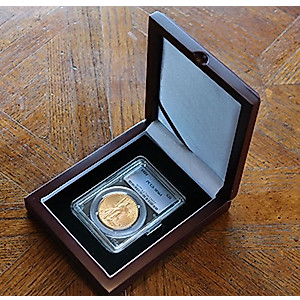 Display box for one NGC/PCGS/Premier/Lil Bear Elite Coin Slab Mahogany Matte Finish ...