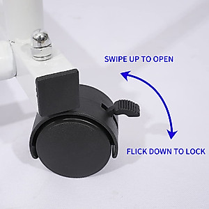 Fishat Simple Standard Double Rod Clothing Metal Garment Rack, Rolling Clothes Organizer on Lockable Wheels (White)