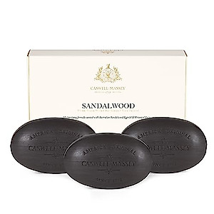 Caswell-Massey Natural Bar Soap for Men & Women, Moisturizing Body Soap Bar for All Skin Types, Made with Essential Oils & Plant-Based Formula for Soft Skin, Centuries Sandalwood, 3x5.8 oz Gift Set