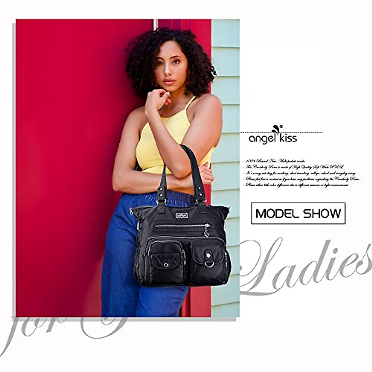 Angelkiss Purses and Handbag for Women Soft PU Leather Shoulder Handbag Hobo Bags Satchel Shoulder Bags Ladies Tote Crossbody Travel Bag Black