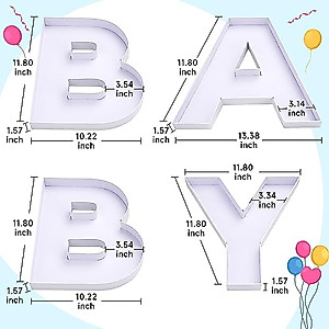 VLN DESIGNS Baby Letter Boxes - Gender Reveal Decor, Fillable Cardboard Letters for Charcuterie Boards, Baby Shower Decorations