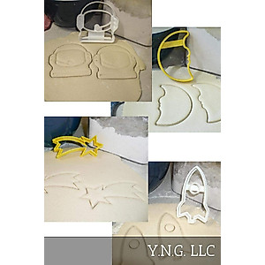 SPACE KIT ROCKET MOON ASTRONAUT STAR SET OF 4 COOKIE CUTTERS MADE IN USA PR1110