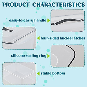 Jandson 4-Pack 14.5 L Plastic Seal Lid Food Storage Container, Clear Airtught Storage Box Bins with Handles