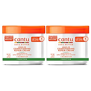 Cantu Leave-In Conditioning Repair Cream with Shea Butter, 16 oz (Pack of 2) (Packaging May Vary)