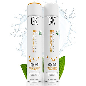 GK HAIR Global Keratin Moisturizing Shampoo and Conditioner Sets (10.1 Fl Oz/300ml) for Color Treated Hair - Daily Use Cleansing Dry to Normal Sulfate Paraben-Free - All Hair Types for Men and Women