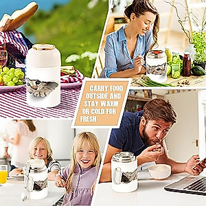 CUPADA Cat Torn Paper Food Jar, Funny 3d Insulated Hot Food Jars Vacuum 17OZ with Folding Spoon for Work Trip Picnic Camping