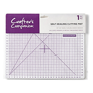 Crafter's Companion Cutting Mat for Paper and Card Crafting & Cutting Projects-12 x 9 Inch, Clear