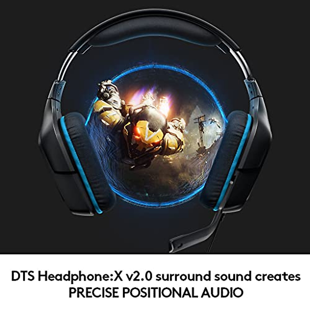 Logitech G432 Wired Gaming Headset, 7.1 Surround Sound, DTS Headphone:X 2.0, Flip-to-Mute Mic, PC (Leatherette) Black/Blue