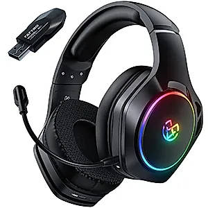 Tatybo 5.8GHz Wireless Gaming Headset with Detachable Mic for PC PS4 PS5 Mac Switch, Bluetooth 5.2 Gaming Headphones, 7.1 Surround Sound