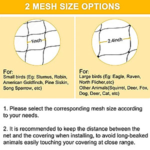 Bird Netting 25'x50' with 2.4" Square Mesh Garden Netting Bird Net for Chicken Coop, Poultry Netting Heavy Duty Nylon Netting for Garden, Aviary, Pests, Deer Fence Chicken Netting Fruit Tree Netting