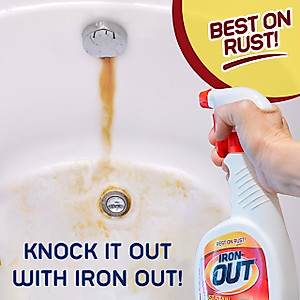 Iron OUT Spray Gel Rust Stain Remover, Remove and Prevent Rust Stains in Bathrooms, Kitchens, Appliances, Laundry, Outdoors, white