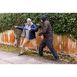 Self Defense Umbrella - Strong and elegant Defense with beautiful German woodhandle (black)