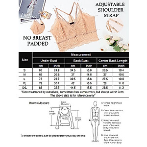 Avidlove Lace Bralette for Women Sexy Cropped Camisoles Racerback Light Double-Layered Crop Top Beige