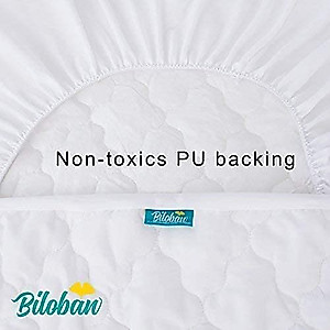 Playard Mattress Cover -for Square Play Yard, Perfect for New Room2 / TotBloc Portable Playard, Waterproof, Ultra Soft, Fitted Playpen Mattress Cover, White