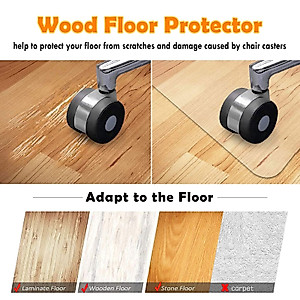 ZIJINJIAJU Office Chair Mat, 35"x47" Chair Mat for Hardwood Floor - Clear PVC Desk Chair Mat for Home Office - Rolling Chair Mat Plastic Mat Under Desk Chair