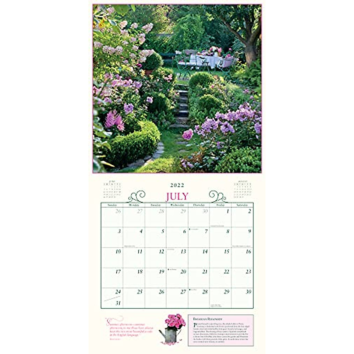 Secret Garden Wall Calendar 2022: A year of photographs that transport you to a garden sanctuary.