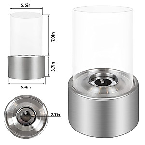 BRIAN & DANY Tabletop Fire Pit, Mini Portable Table Top Firepit Bowl, Ethanol Tabletop Fireplace for Indoor & Outdoor, Silver