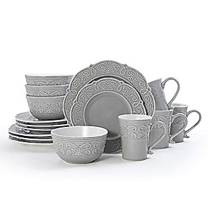 Pfaltzgraff Abby 16-Piece Dinnerware Set, gray