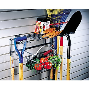 Organized Living 7115520050 Activity Organizer Garden Rack with Basket,Granite Gray