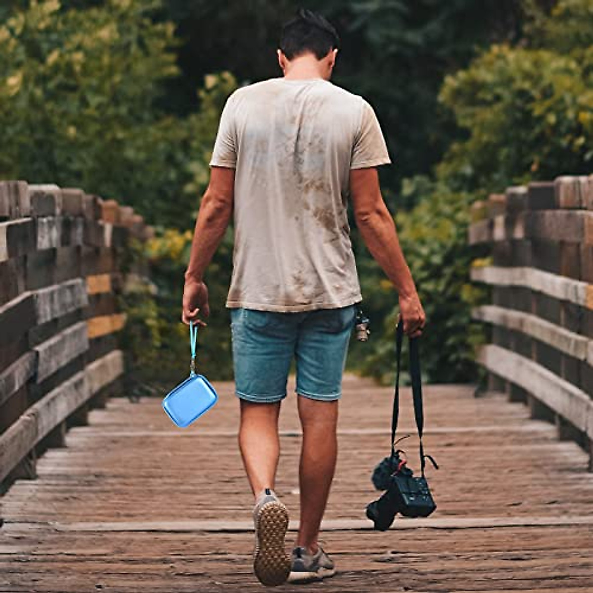 Case Compatible with Canon Ivy 2/ for Ivy Mini Photo Printer/for Canon Ivy CLIQ+/CLIQ 2/ CLIQ+2 Instant Camera Printer, Portable Bluetooth Photo Printer Storage Holder for Paper and Cable-Blue