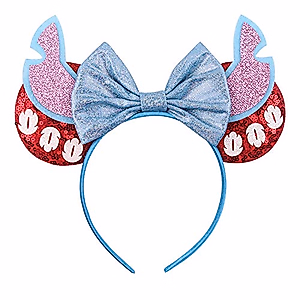 JIAHANG Mouse Ear Sequin Bow Headband, Cartoon Fly Wings Hair Band, Glittering Party Festival Decoration, Cosplay Costume Headwear for Girls Women (Elephant)