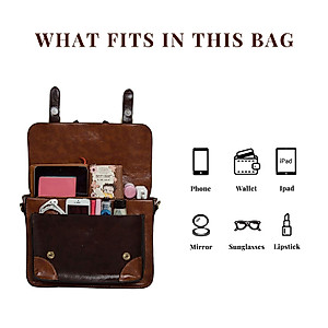 ECOSUSI Briefcase for Women Vintage Satchel Purse Handbag Crossbody Messenger Bag