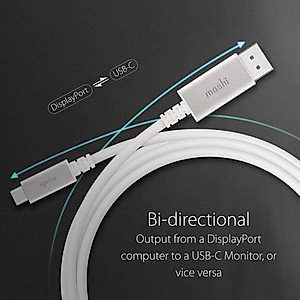 Moshi USB C to DisplayPort Cable 1.5m/5ft, Support 5K@60 Hz, 4K HDR, VESA Certified, Aluminum Housing, Thunderbolt 3 Compatible (Ensure Monitors Accept DisplayPort Signal)