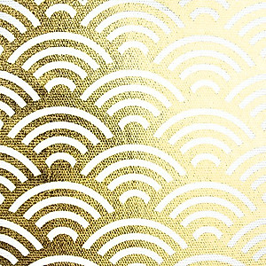 DII Collapsible Hard Sided Bin, Waves, Gold, Large