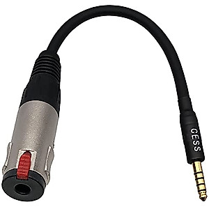 CNCESS CESS-267 Male 4.4mm to Locking Type 6.35mm 1/4 Inch TRS Female Jack Adapter Cable for Headphone / MP3 / DAC/Music Player/Amplifier